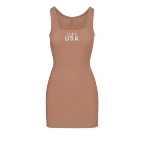SKIMS | Dresses | Skims Team Usa Olympic Capsule Tank Ribbed Dress ...